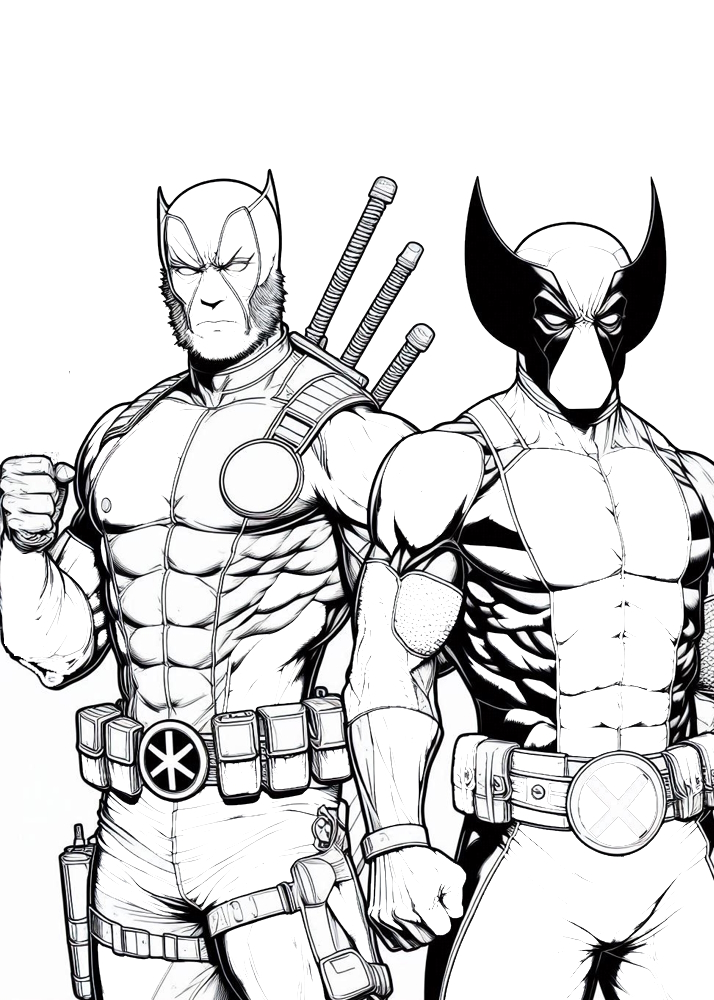 Kolorowanka Deadpool & Wolverine 1 - Morindia