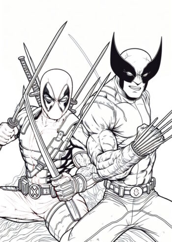 Kolorowanka Deadpool & Wolverine 1 - Morindia
