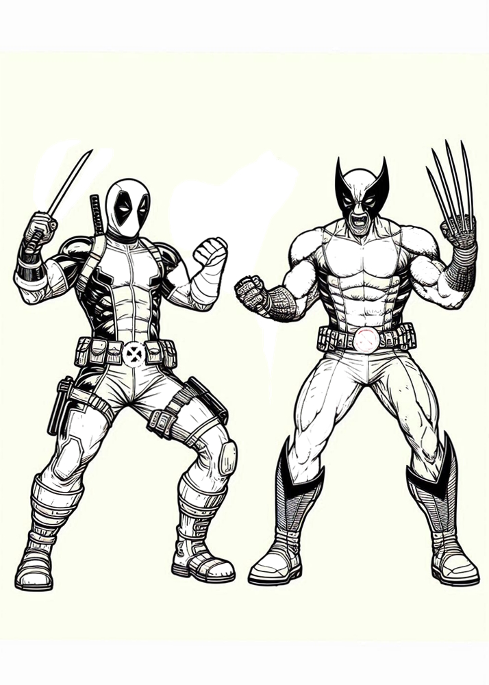 Kolorowanka Deadpool & Wolverine 3 - Morindia